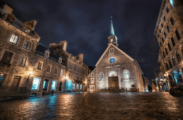 Creative Edit - The Oldest Stone Church in North America.