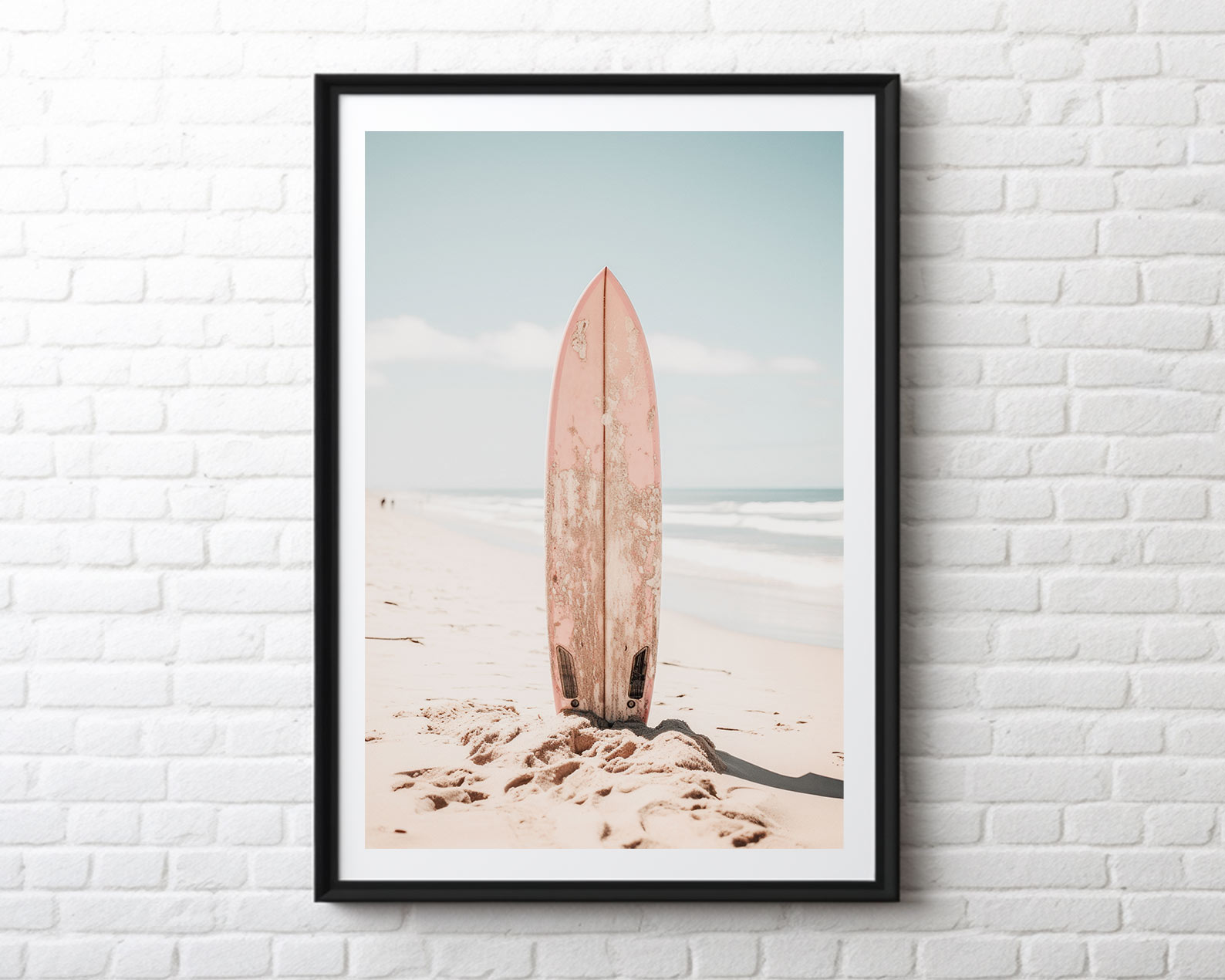 Pink Surfboard Ocean, Printable Boho Wall Art | Presetpro.com